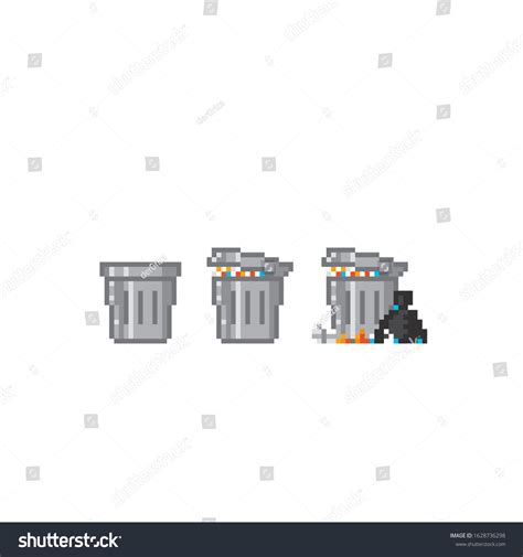 Trash Can Urn Pixel Art Icon เวกเตอร์สต็อก ปลอดค่าลิขสิทธิ์ 1628736298 Shutterstock