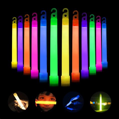 Glow Sticks Party Packs Of 25 Mixed Colors 6 Inches Long With Lanyard