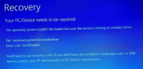 system repair disc will not load ntoskrnl exe problem solved