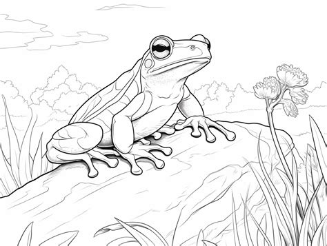 Tree Frog Coloring Adventure For Adults Coloring Page