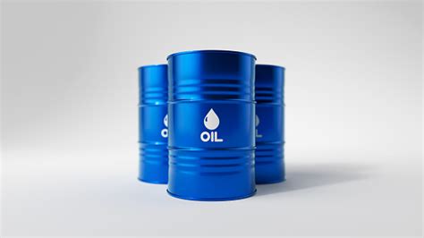 흰색 배경에 세 개의 파란색 금속 기름통 정면 View 석유 산업 개념 3d 렌더링 일러스트레이션 3가지 개체에 대한 스톡 사진 및 기타 이미지 Istock