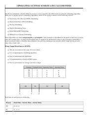 Process Scheduling Algorithms Pdf OPERATING SYSTEM SCHEDULING Course Hero