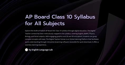 Ap Board Class 10 Syllabus For All Subjects