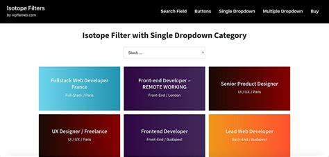Isotope Filter With Single Dropdown For Wordpress Categories