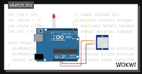 Harakat Sensori Bilan Led Lampa Avazbek Wokwi Esp32 Stm32 Arduino
