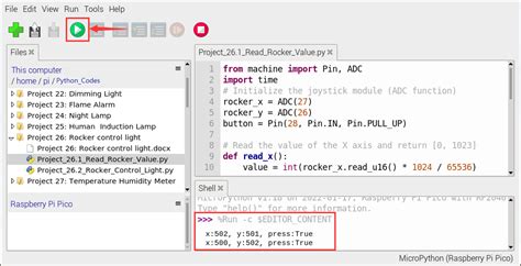 Project 26：rocker Control Light — Raspberry Pi Pico Learning Kit Documentation