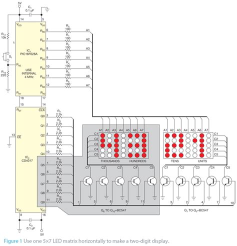 Build A LED Matrix Horizontally Circuit Diagram Electronic Circuits Diagram