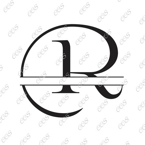 Digital Cut File Split Letter Letter R R Split R Etsy