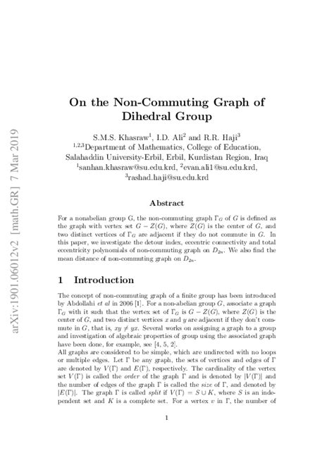 pdf on the non commuting graph of dihedral group