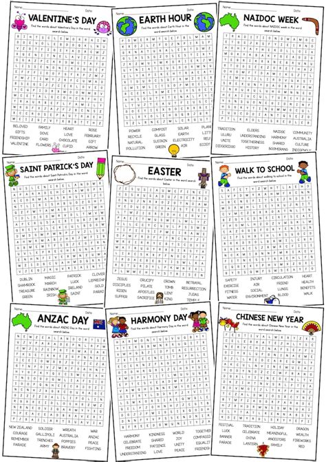 20 Themed Word Searches With Answers Etsy