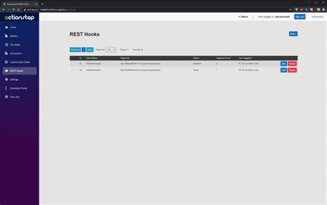 rest hooks actionstep documentation
