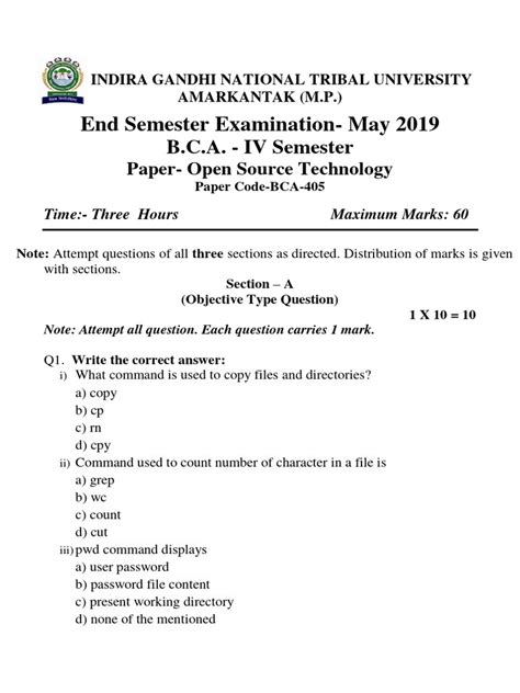 Bca Iv Sem Open Source Technology Pdf Computer File Php