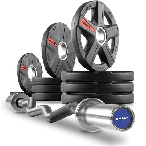 Buy Xmark Olympic Weight Set With Ez Curl Bar Barbell Olympic Weight Set Xmark Texas Star