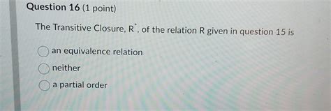 Solved Question Points The Above Drawing Is A Hasse Chegg