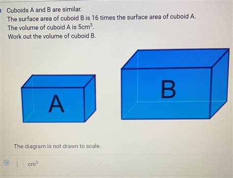 Solved Cuboids A And B Are Similar The Surface Area Of Cuboid B Is 16 Times The Surface Area