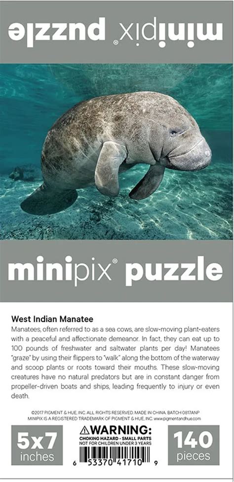 Manatee Minipix® Puzzle Scratch And Dent 140 Piece Jigsaw Puzzle By