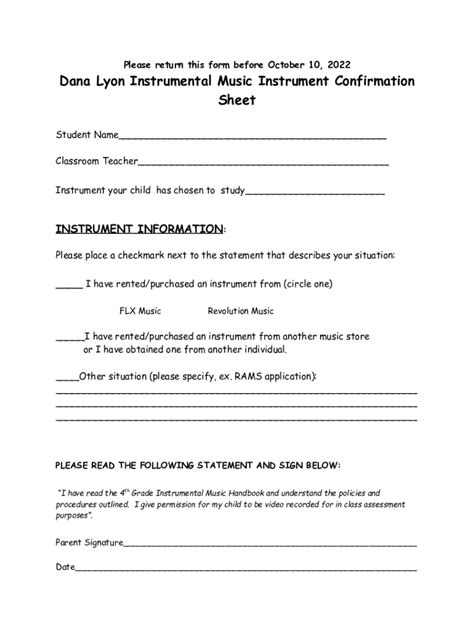 Fillable Online Instrument Confirmation Sheet Fax Email Print Pdffiller