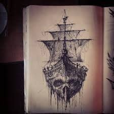 Skull Galleon Ship Tattoo Lower Back Tattoos Pirate Tattoo