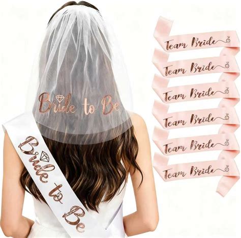 Bride To Be Sash And Veil Set 1 White Bride To Be Sash 1 Bride To Be