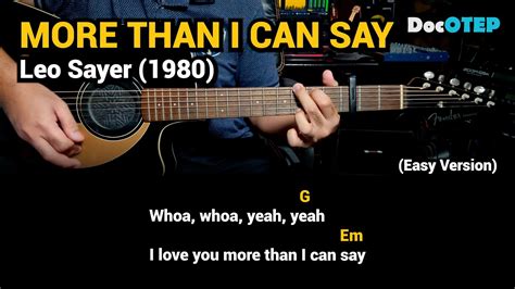 More Than I Can Say Leo Sayer 1980 Easy Guitar Chords Tutorial