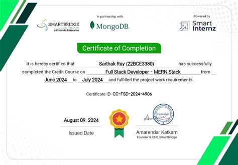 Fullstackdeveloper Mernstack Webdevelopment Smartinternz Learningjourney Achievement