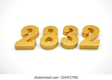 Number 2932 Made Goldpainted Teak 1 Stock Photo 2195443949 | Shutterstock