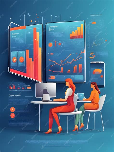 Premium Ai Image Computer Screens Modern Infographic Statistics And Data Analytics