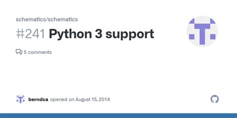 Python Support Issue Schematics Schematics GitHub
