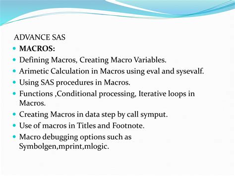 Clinical Sas Programming Course Details Pptx