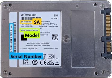 Find Model Serial And Sa Numbers For Solidigm™ Formerly Intel® Solid State Drives