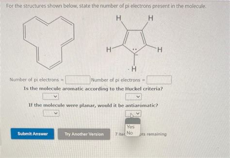 solved for the structures shown below state the number of