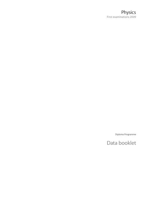 PDF IB Physics Data Booklet DOKUMEN TIPS