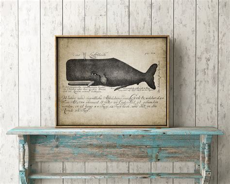 Whale Wall Art Printable Antique Sperm Whale Art Toothed Etsy