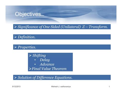 one sided z transform pdf