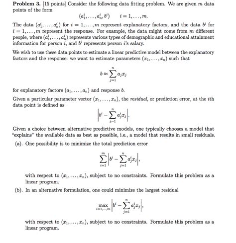 solved problem 3 [15 points] consider the following data