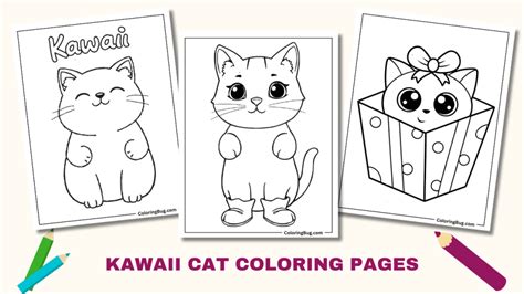 Kawaii Cat Coloring Pages Free Printable