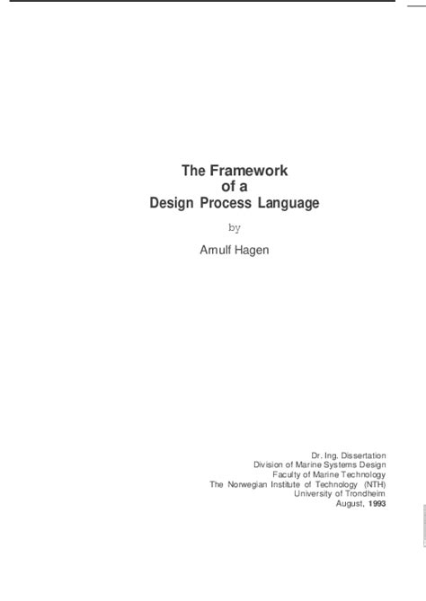 pdf the framework of a design process language