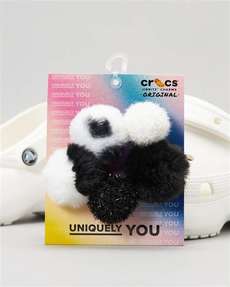 Shop Crocs Black And White Puff Jibbitz 5 Pack In Multi Fast Shipping And Easy Returns City