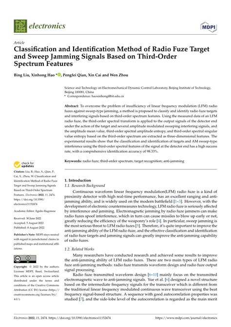 Pdf Classification And Identification Method Of Radio Fuze Target And