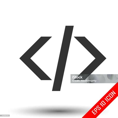 Ikon Pengkodean Tandatanda Coding Logo Datar Sederhana Tanda Kode Pada Latar Belakang Putih