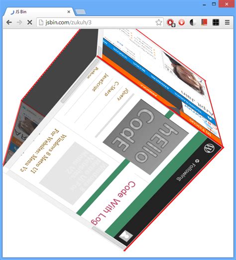 3d Rotating Cube Using Javascript And Css3