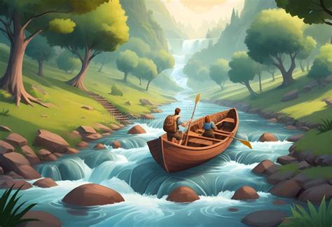 realistic fantastic cartoon style artwork scene stock illustration