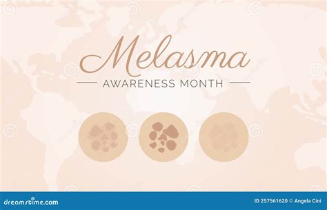 Nude Melasma Awareness Month Background Design With World Map Vector