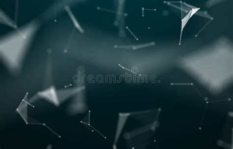 Abstract Polygonal Space Low Poly Dark Background With Connecting Dots And Lines Connection