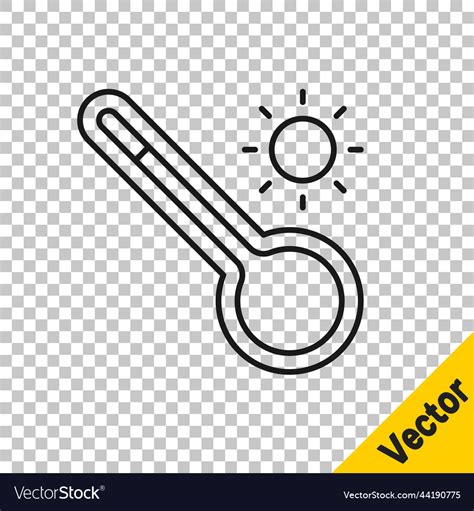 Black Line Meteorology Thermometer Measuring Heat Vector Image