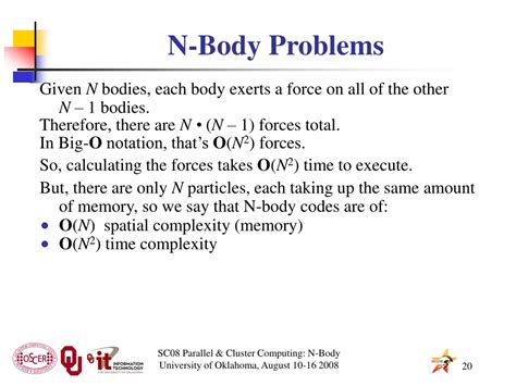 ppt sc08 parallel and cluster computing n body simulation at