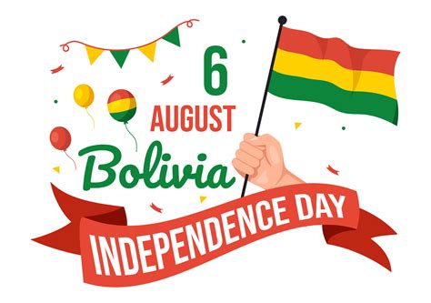 Bolivia Independencia Día Vector Ilustración En 6 6 Agosto Con Festival