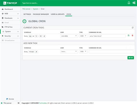 Feature System Tools TinyCP