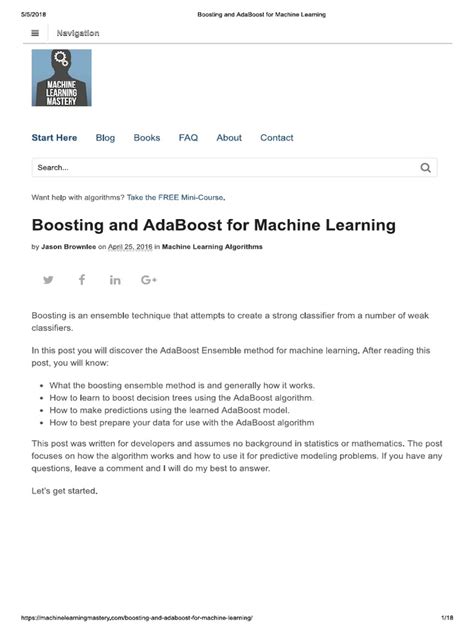 Boosting And Adaboost For Machine Learning Pdf