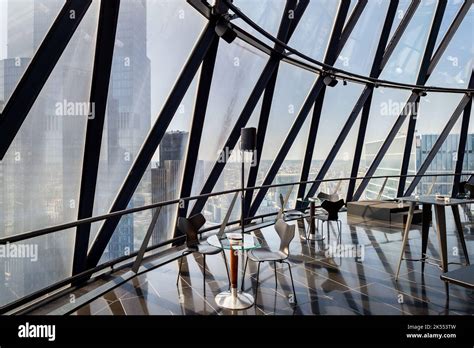 The Interior Of The Glass Dome At The Very Top Of The Gherkin Building